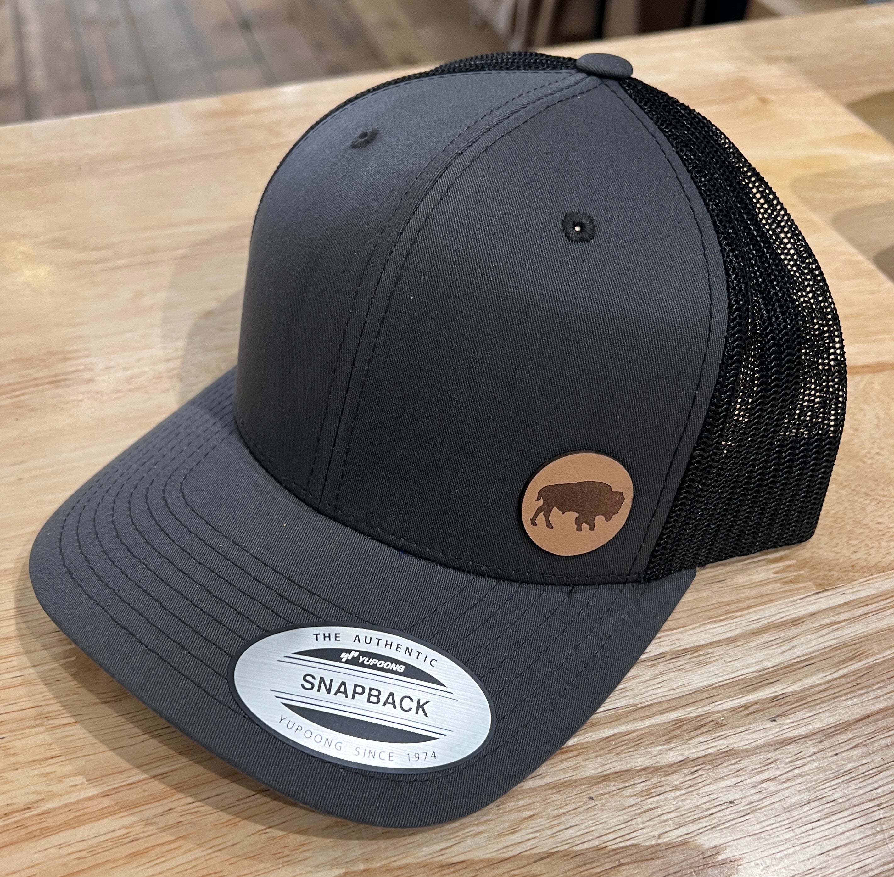 Bison Leather Patch Hat